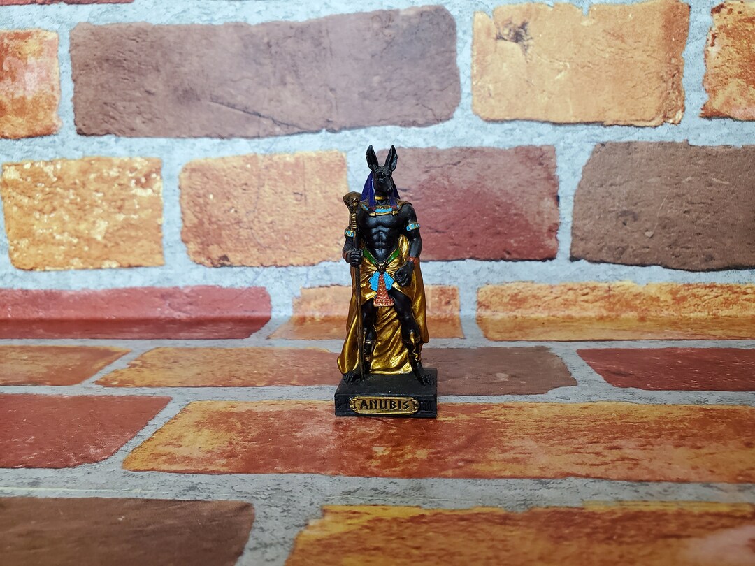 Vintage Anubis Figurine - Miniature Egyptian God Anubis Altar Statue - Etsy
