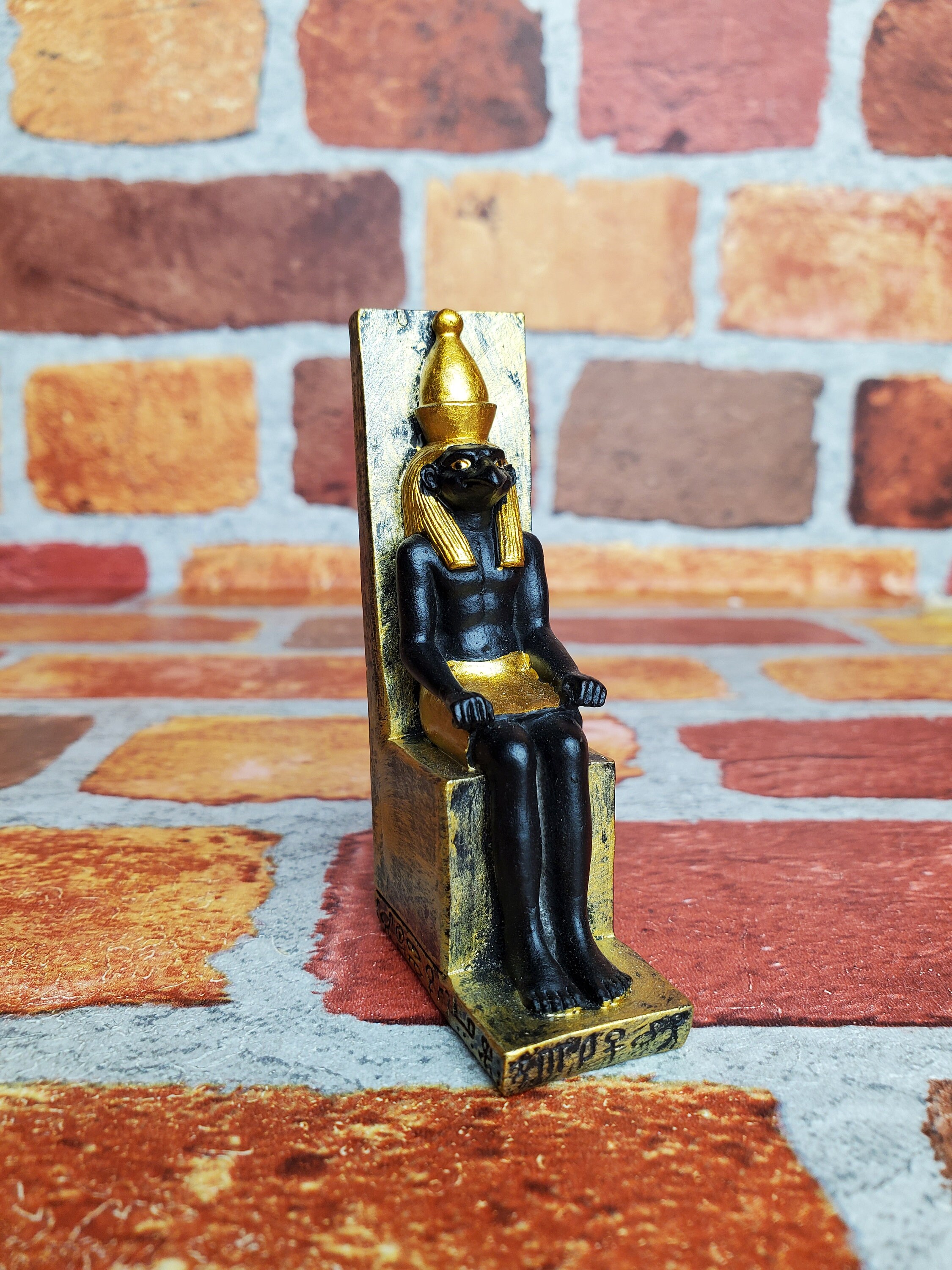 Vintage Seated Horus on Throne Figurine Miniature Egyptian - Etsy