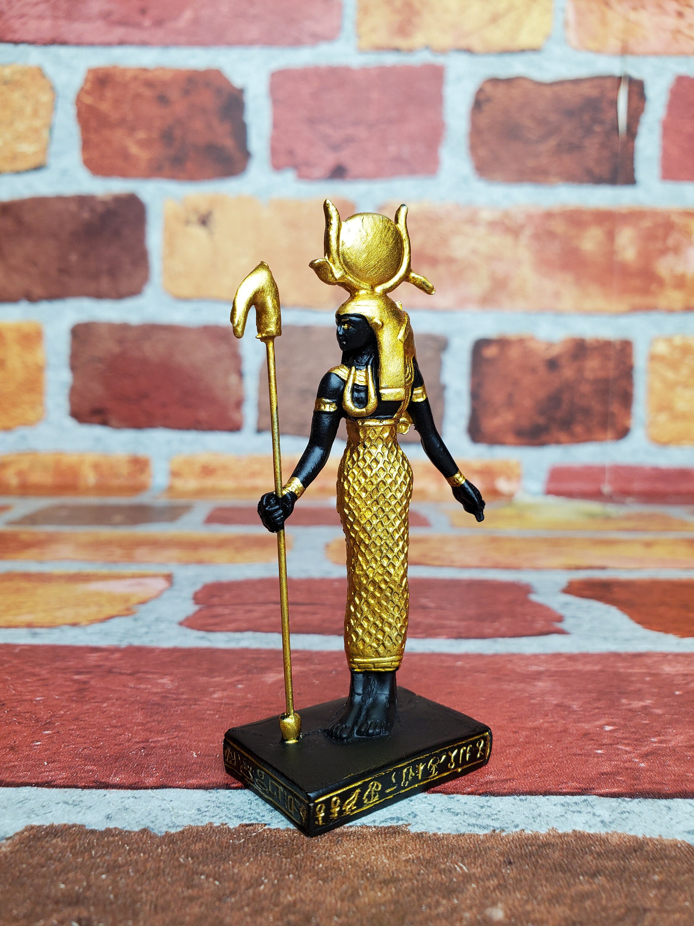 Vintage Standing Isis with Staff Figurine Miniature Egyptian | Etsy