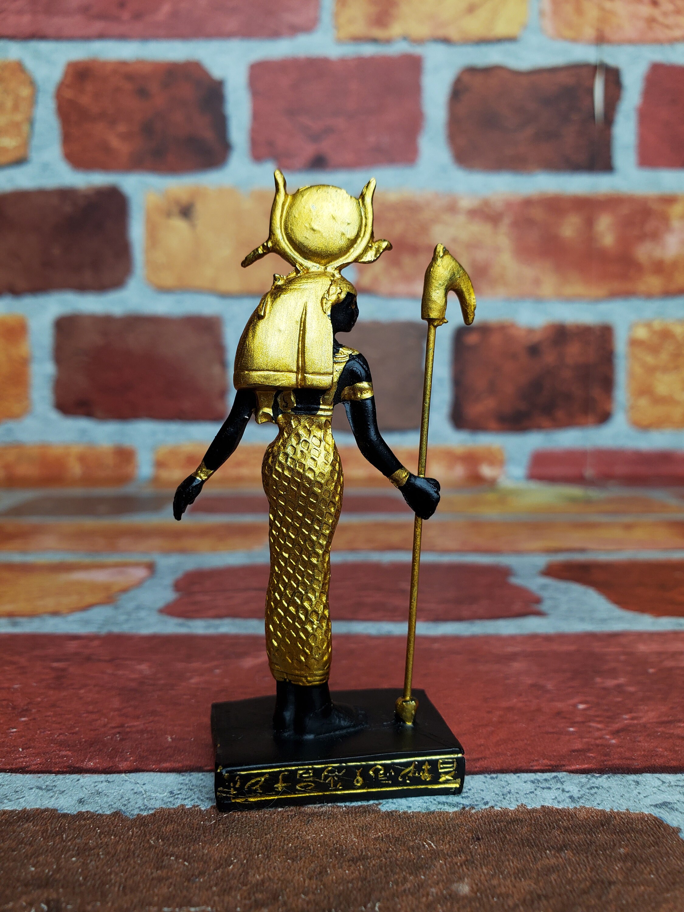 Vintage Standing Isis with Staff Figurine Miniature Egyptian | Etsy