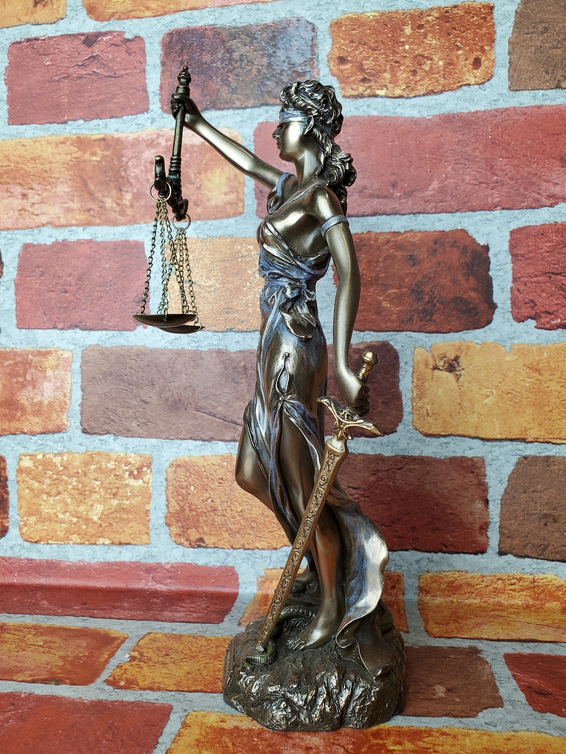 Vintage Lady Justice Statue- Lady Justice With Sword and Scales ...