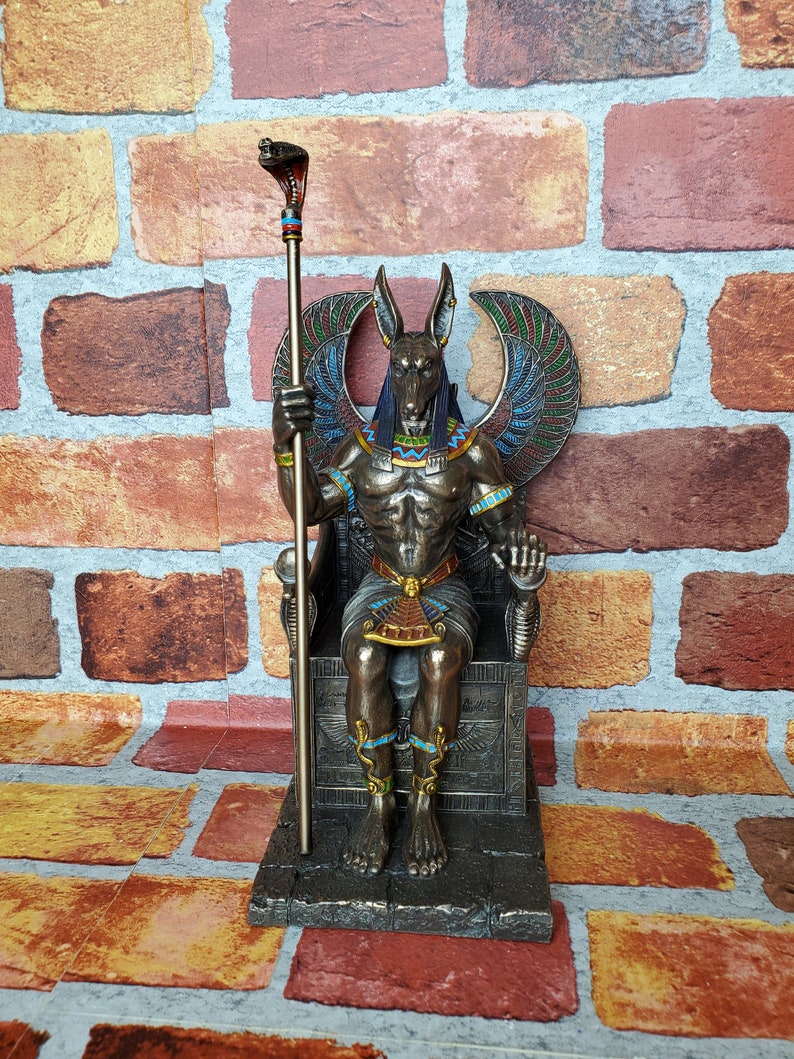 Anubis vintage en la estatua del trono - Etsy España