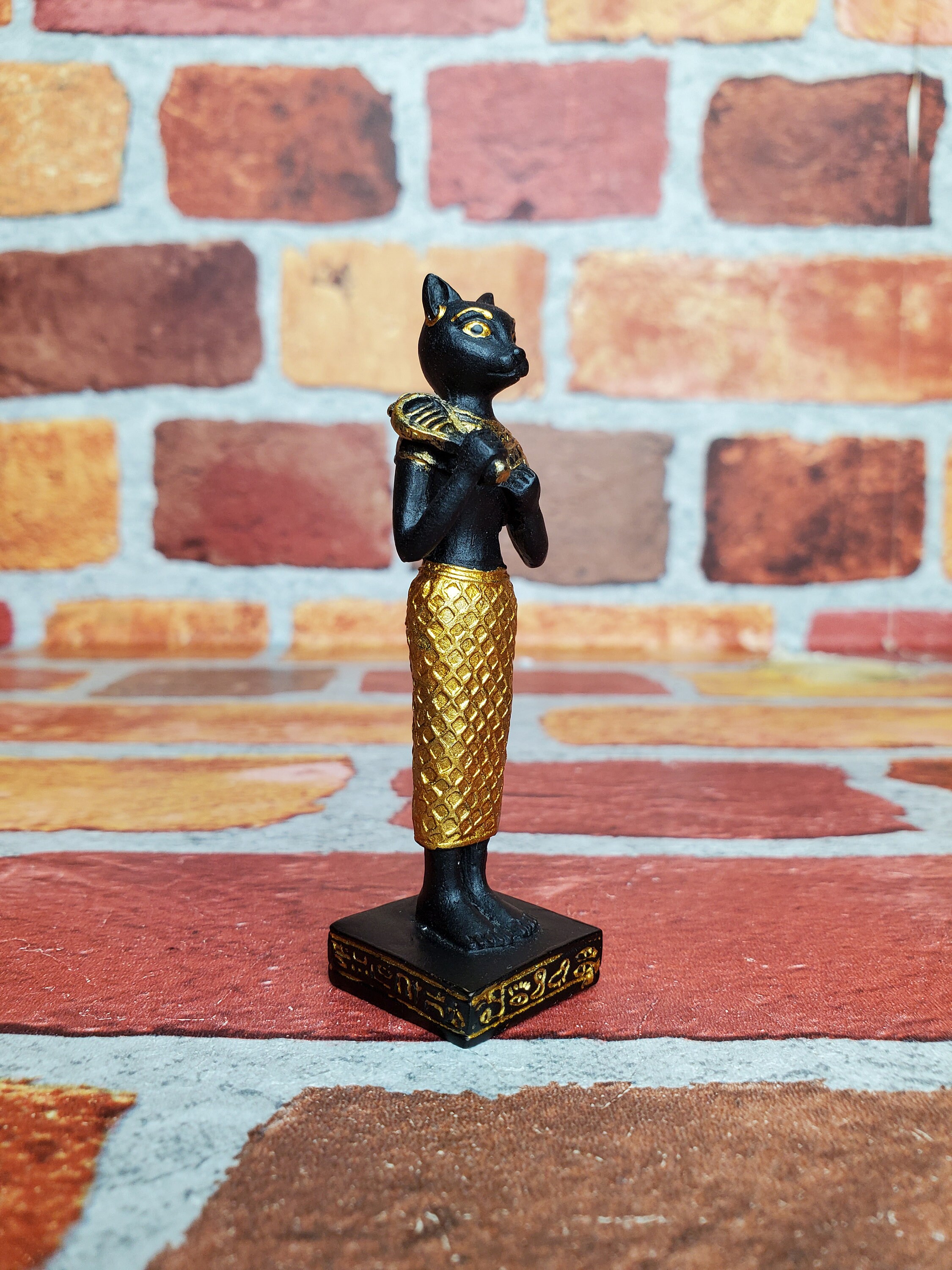 Vintage Standing Bastet Figurine With Ankh Miniature | Etsy