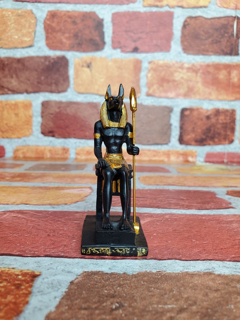 Vintage Anubis in Throne Figurine Miniature Egyptian God | Etsy
