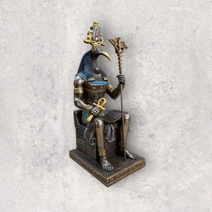 Vintage Thoth Enthroned Statue - Egyptian God of Wisdom Thoth - Etsy