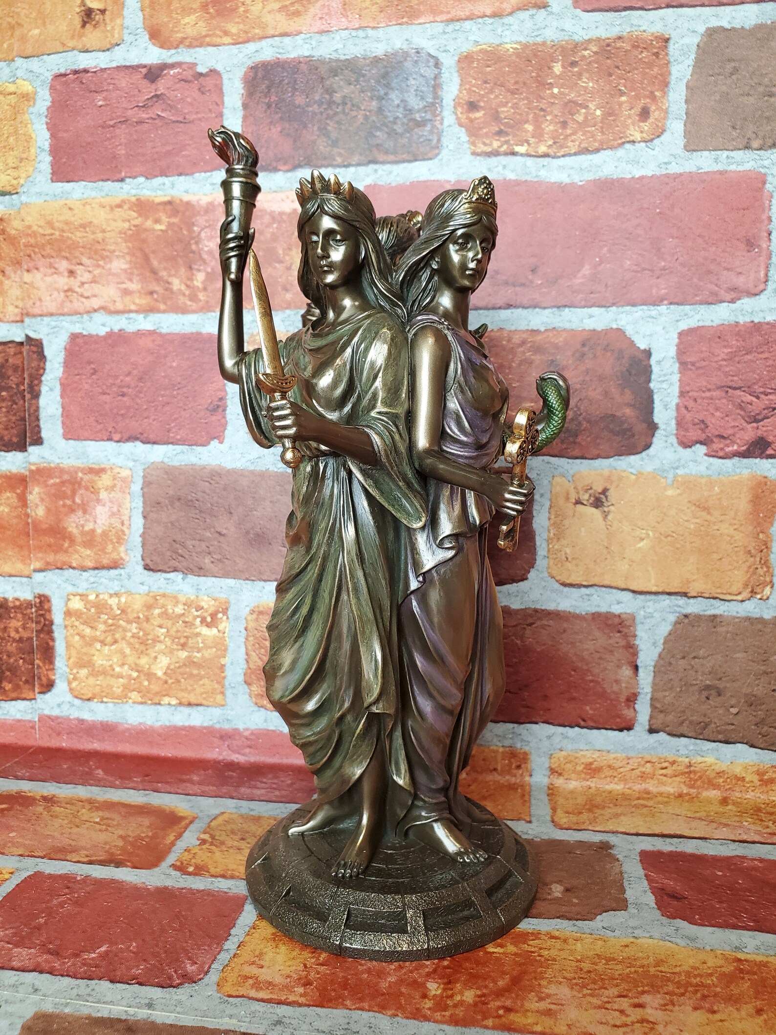 Vintage Hecate Statue - Greek Goddess of Magic Hecate Altar Large ...
