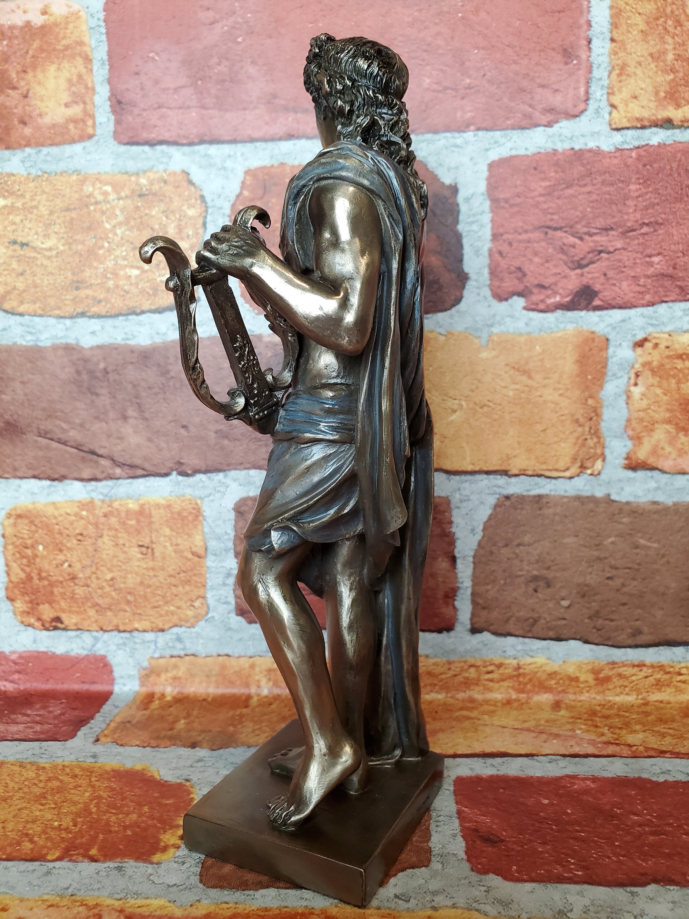 Vintage Apollo Statue Greek God Apollo With Lyre Altar | Etsy