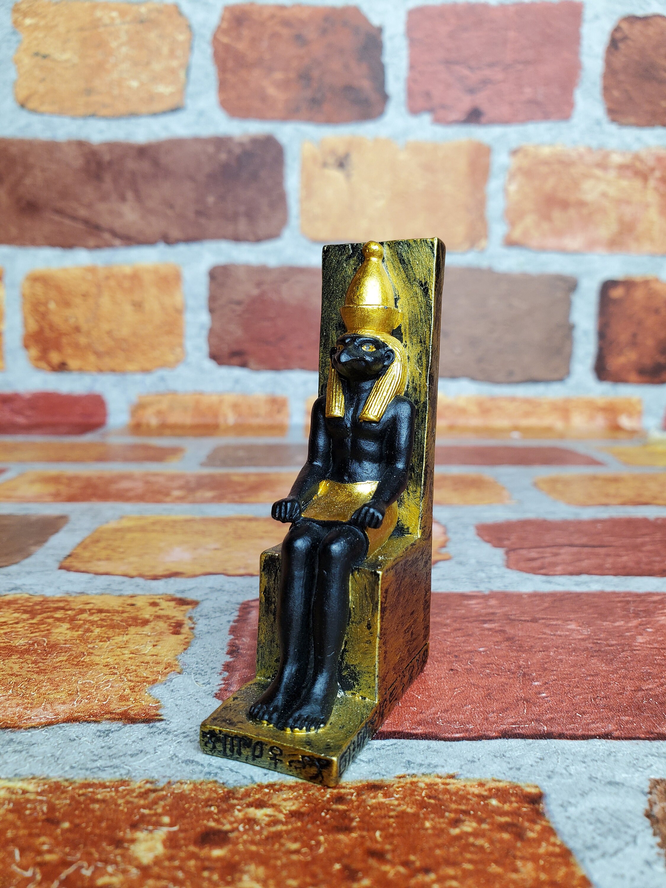 Vintage Seated Horus on Throne Figurine Miniature Egyptian | Etsy