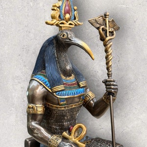 Vintage Thoth Enthroned Statue - Egyptian God of Wisdom Thoth - Etsy