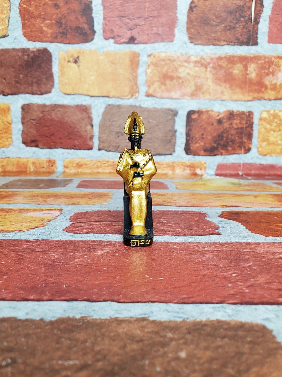 Vintage Seated Osiris on Throne Figurine - Miniature Egyptian God ...