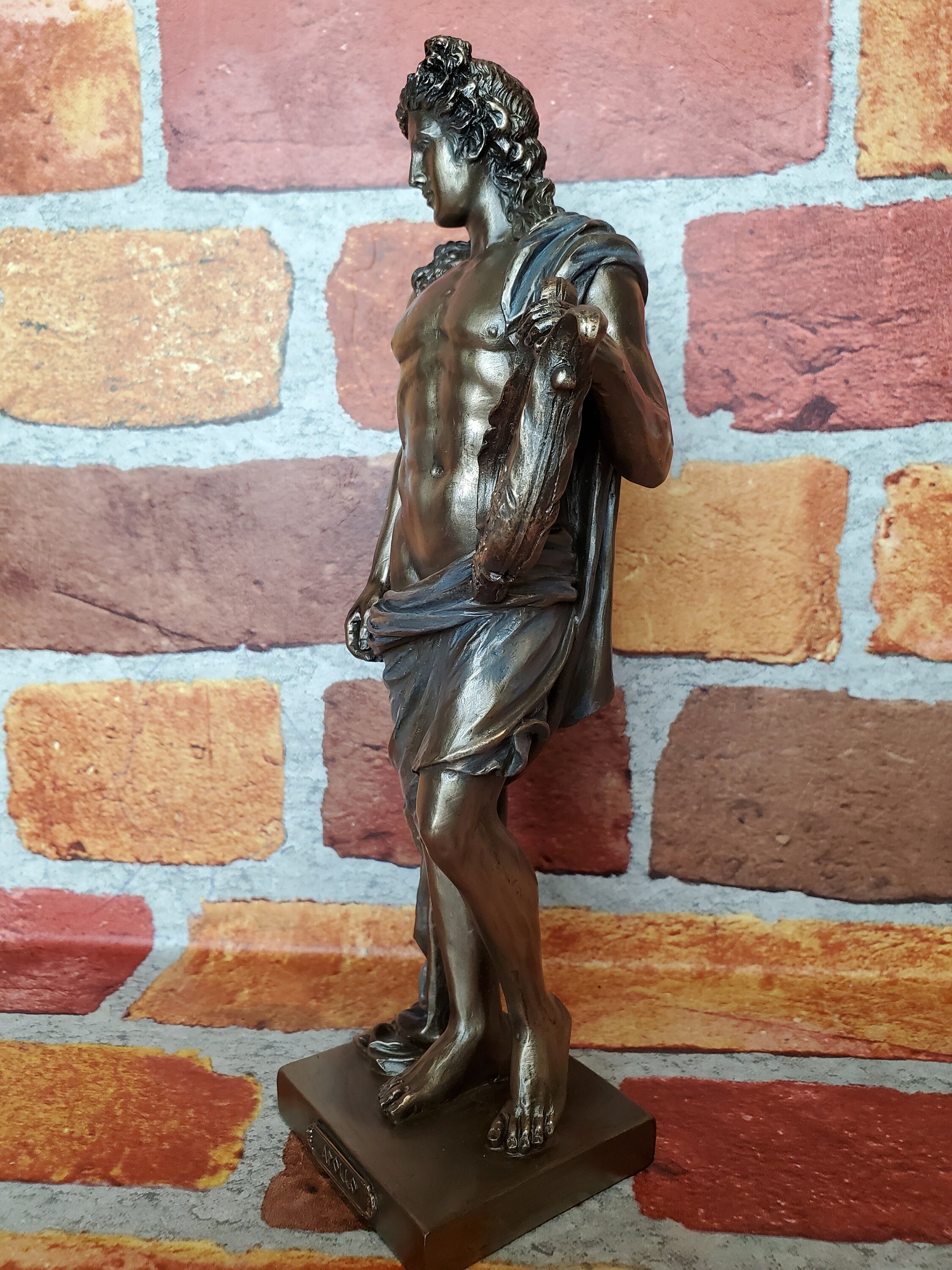 Vintage Apollo Statue Greek God Apollo With Lyre Altar - Etsy Canada