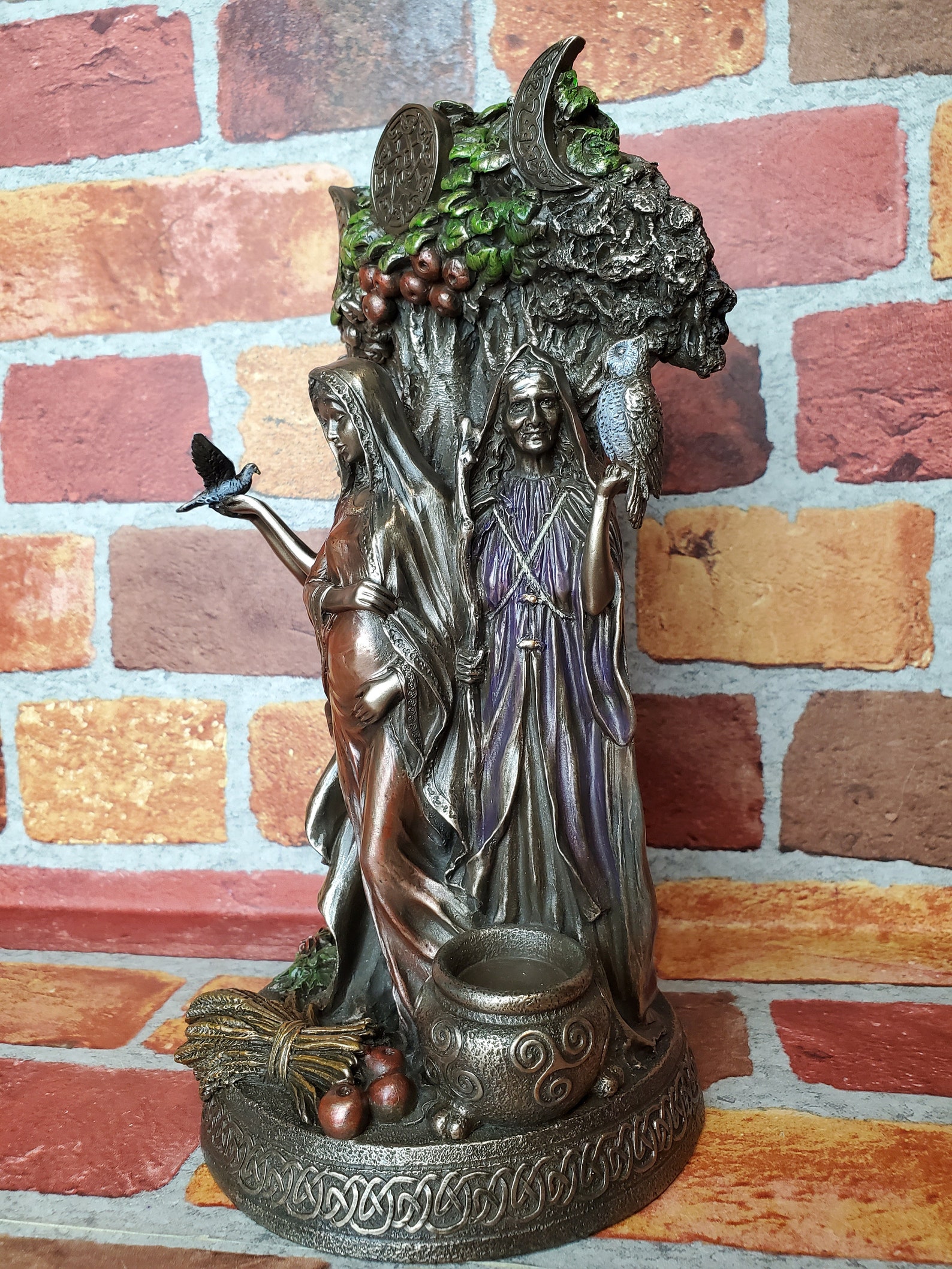 Vintage Mother Maiden & Crone Statue Triple Goddess Statue | Etsy