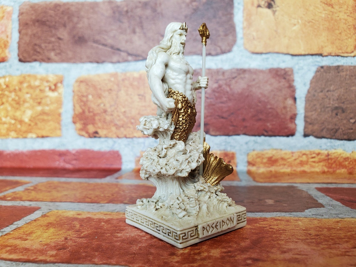 Vintage Poseidon Figurine Miniature Greek God Poseidon Altar | Etsy
