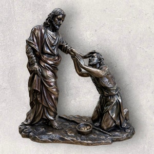 Vintage Jesus Healing the Blind Man Statue - Christian Home Decor ...
