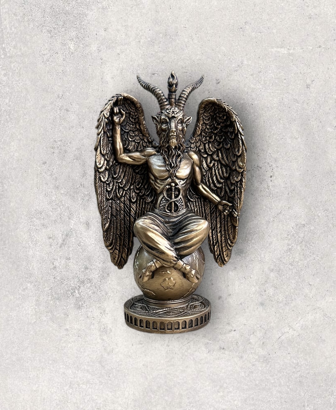 Vintage Baphomet Mini Statue - Cold Cast Bronze - Sabbatic Goat Occult ...