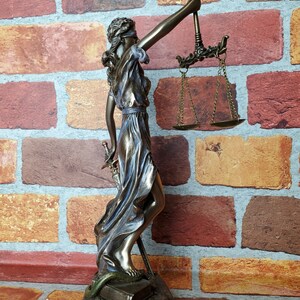 Vintage Lady Justice Statue- Lady Justice With Sword and Scales ...