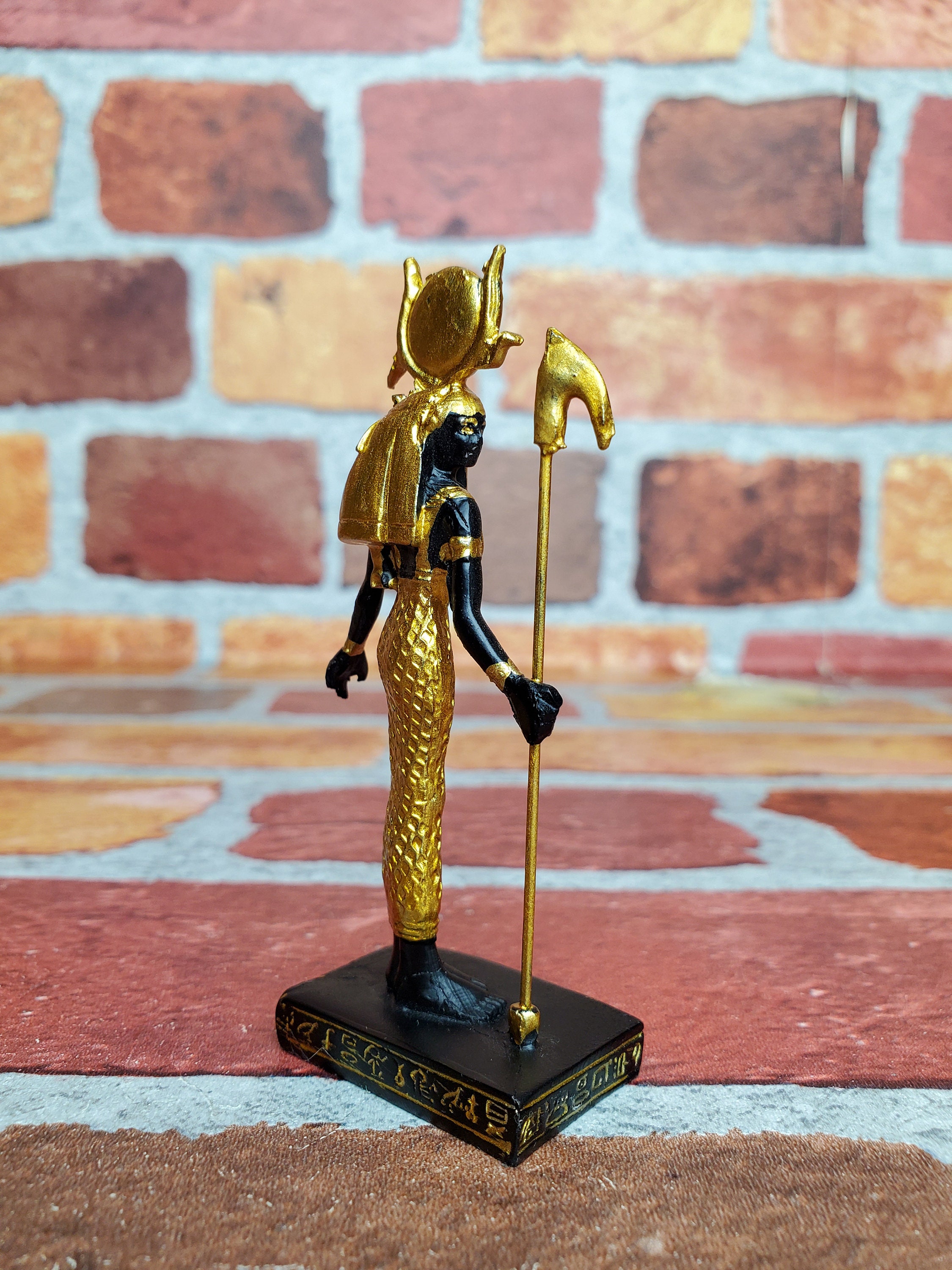 Vintage Standing Isis with Staff Figurine Miniature Egyptian | Etsy