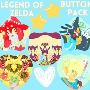 Legend of Zelda Button & Sticker Pack - Etsy