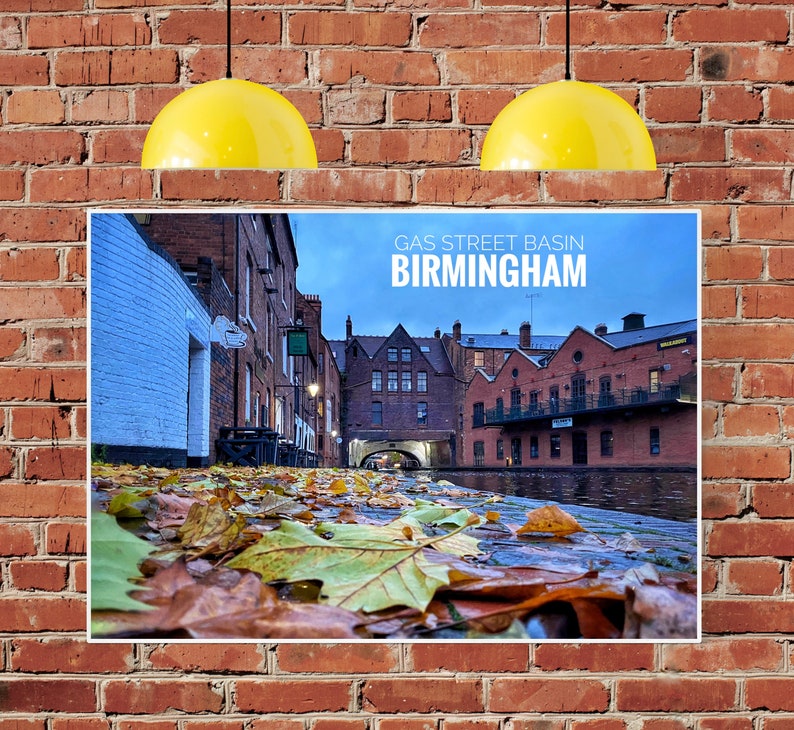 Gas Street Basin. Autumn Leaves. Birmingham. Canal. Travel Poster ...