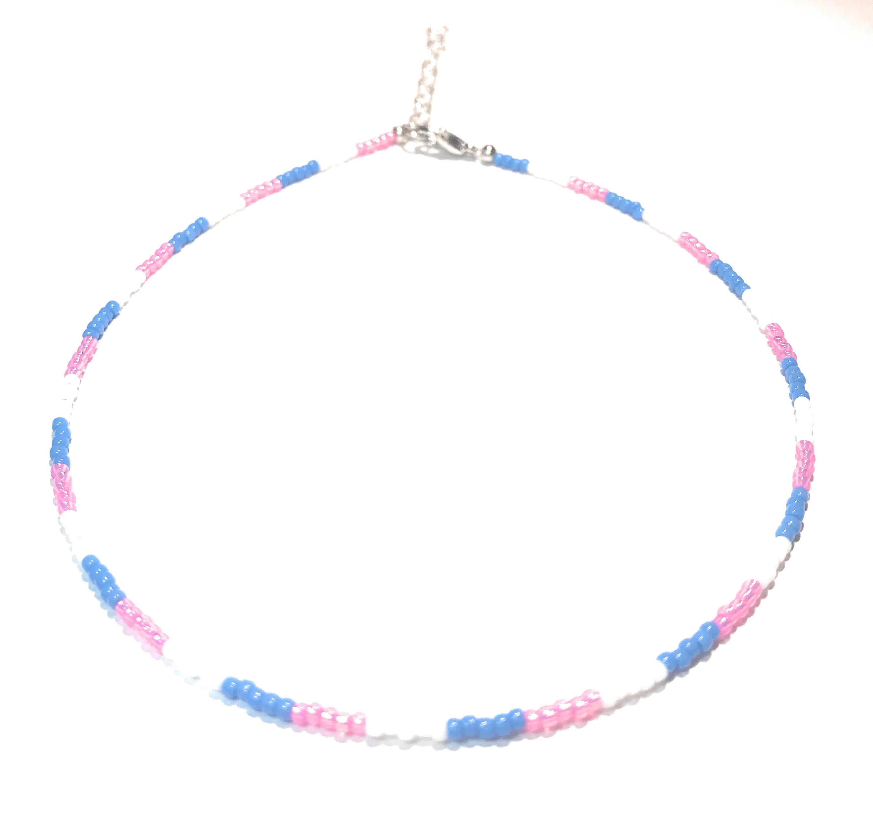 Transgender Seed Bead Choker, Pride Seed Bead Choker - Etsy
