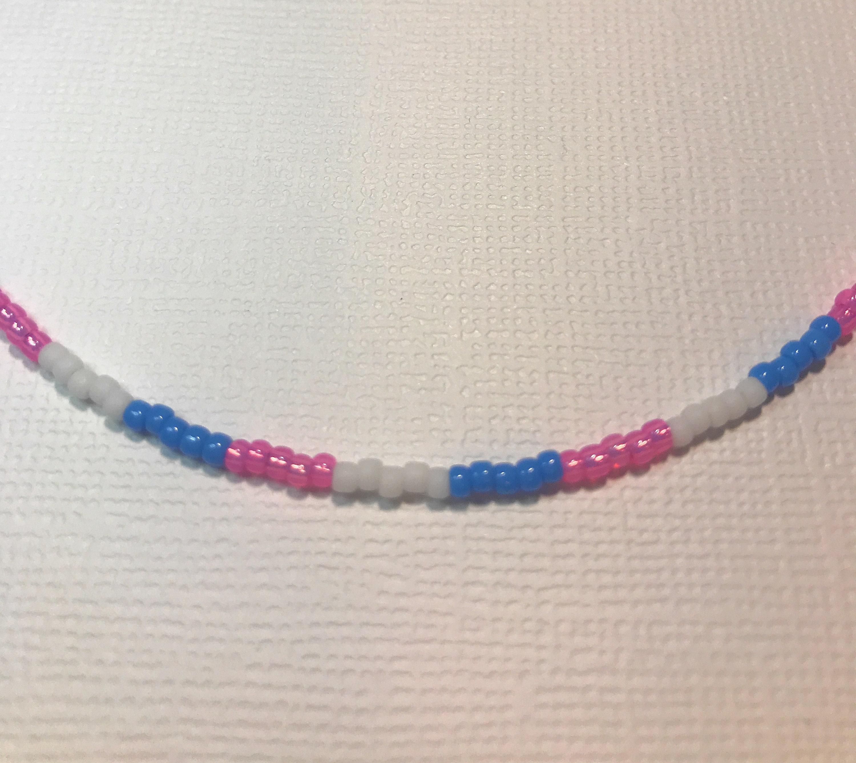 Transgender Seed Bead Choker, Pride Seed Bead Choker - Etsy