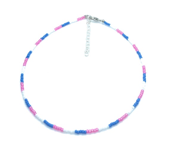 Transgender Seed Bead Choker Pride Seed Bead Choker | Etsy