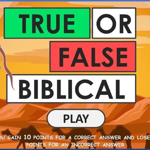 True or False Biblical, Bible Quiz, Bible Trivia, Virtual Powerpoint ...