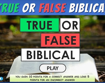 True or False Biblical Bible Quiz Bible Trivia Virtual - Etsy