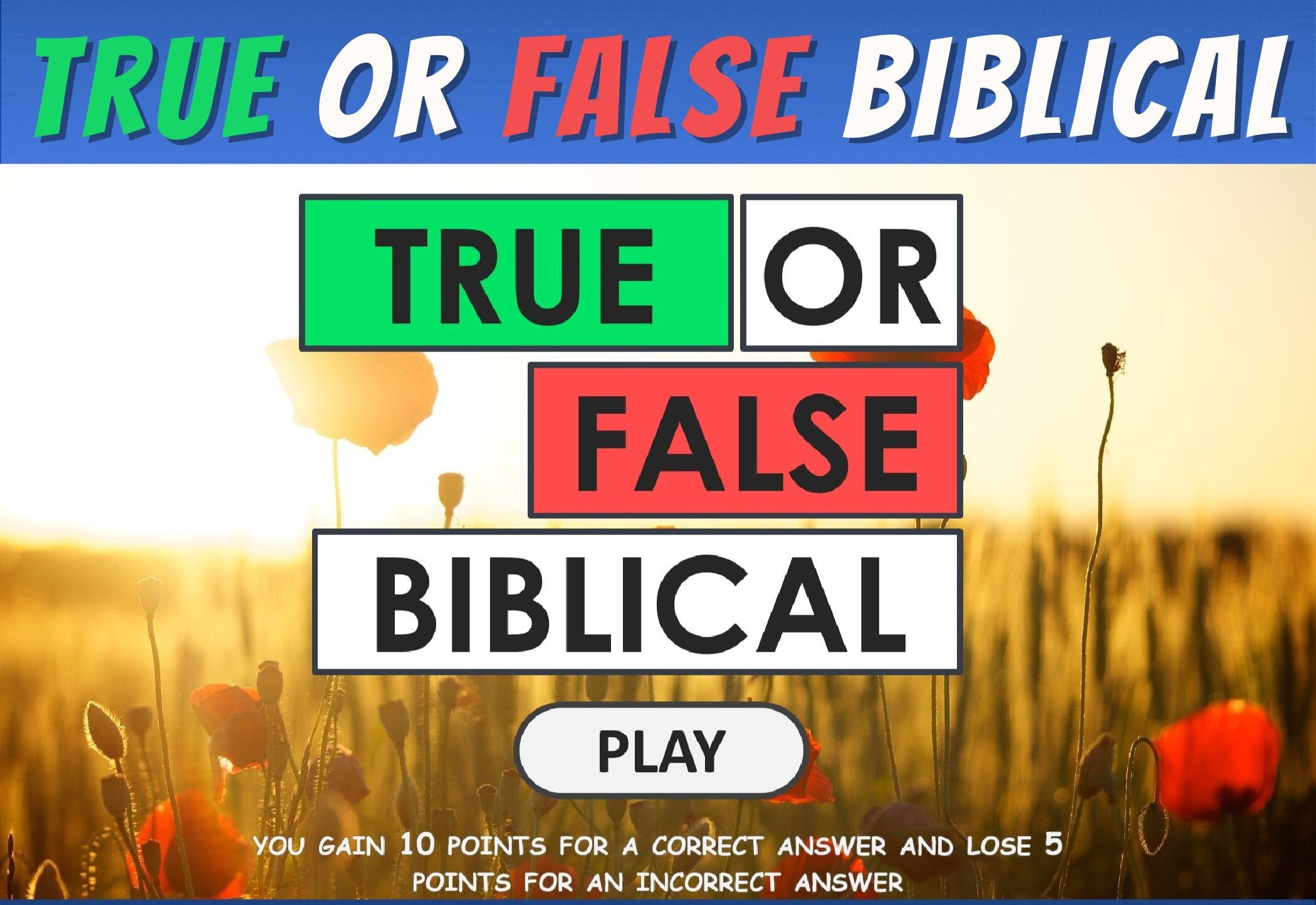 True or False Biblical, Bible Quiz, Bible Trivia, Virtual Powerpoint ...