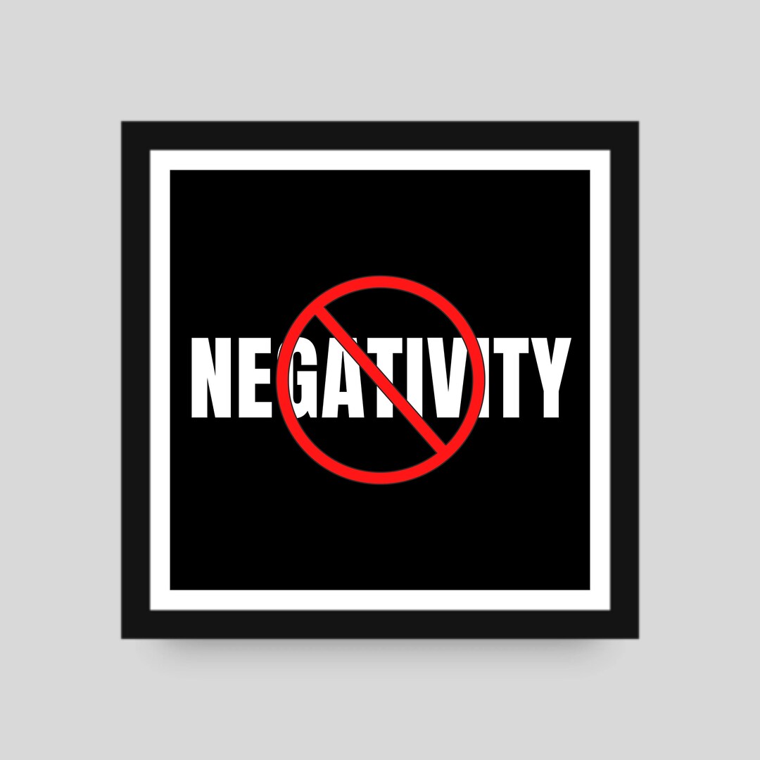 No Negativity Print, Printable Wall Art, Inspirational Quote, Hustle ...