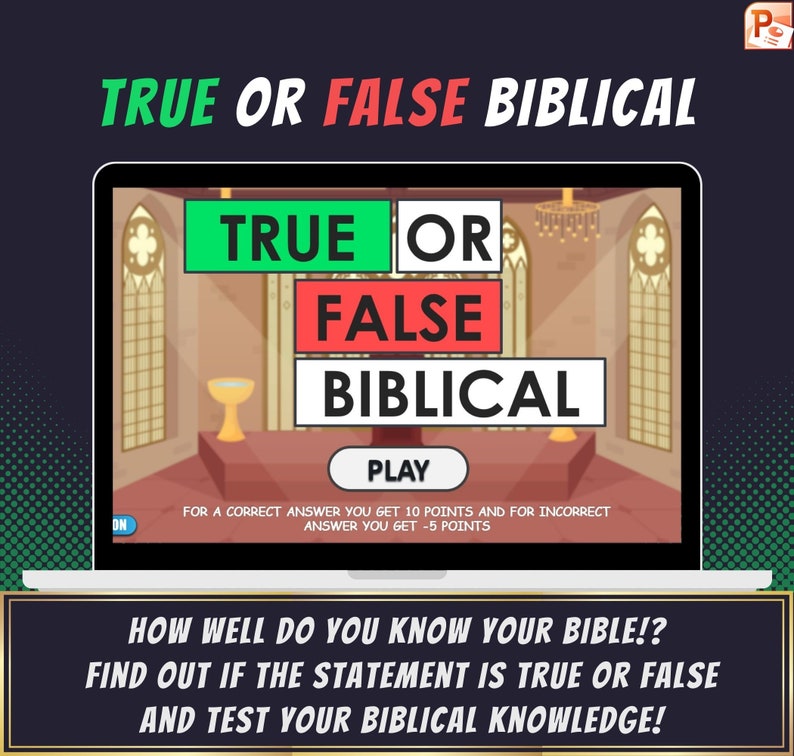 True or False Biblical, Bible Quiz, Bible Trivia, Virtual Powerpoint ...