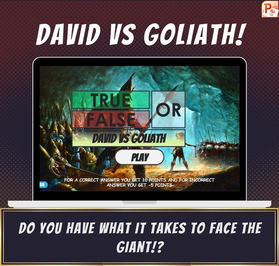 True or False Biblical David Vs Goliath Bible Quiz Bible | Etsy