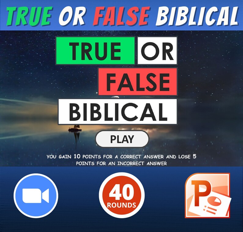 True or False Biblical, Bible Quiz, Bible Trivia, Virtual Powerpoint ...