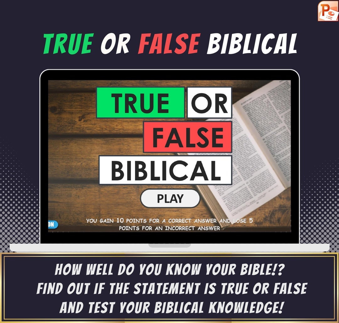 True or False Bible Quiz: Fun Family Powerpoint Game - Etsy