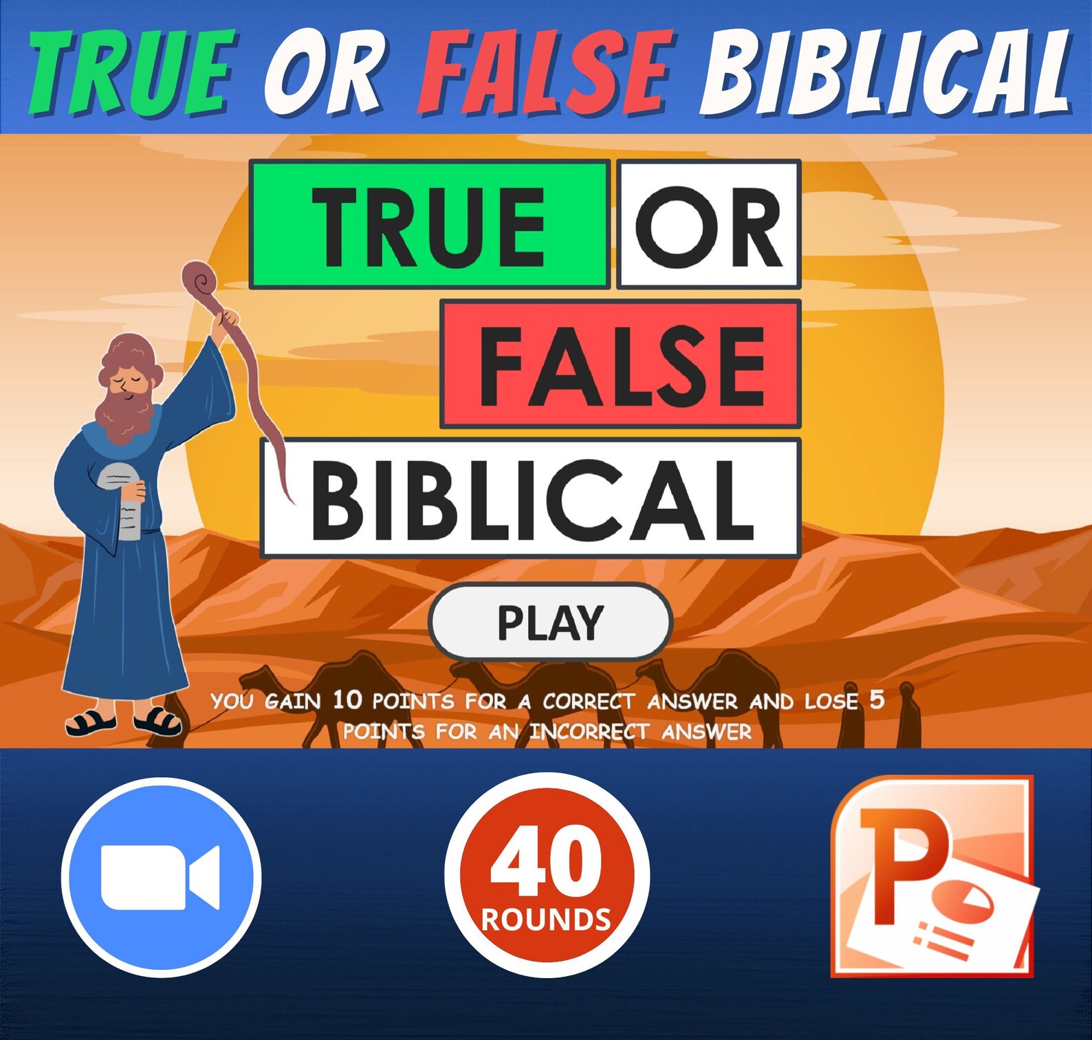 True or False Biblical, Bible Quiz, Bible Trivia, Virtual Powerpoint ...