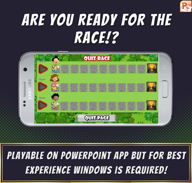 Editable Kids Classroom Quiz Race PowerPoint Game Template, Virtual ...