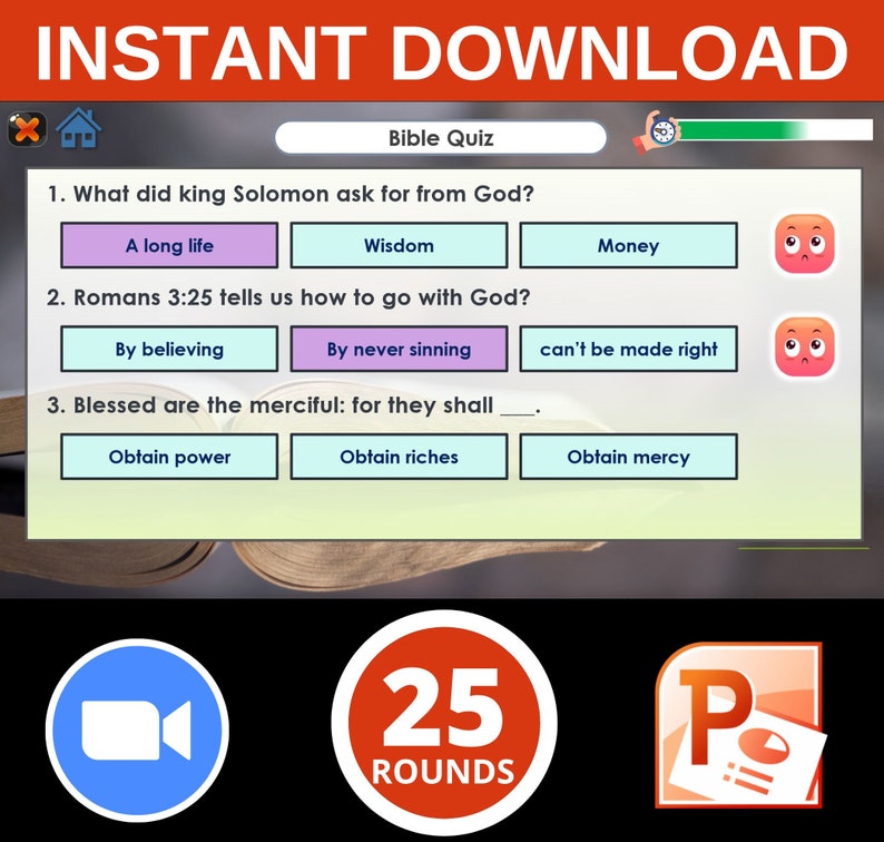 Bible Quiz Bible Trivia Virtual Game || Virtual Powerpoint Night Games ...