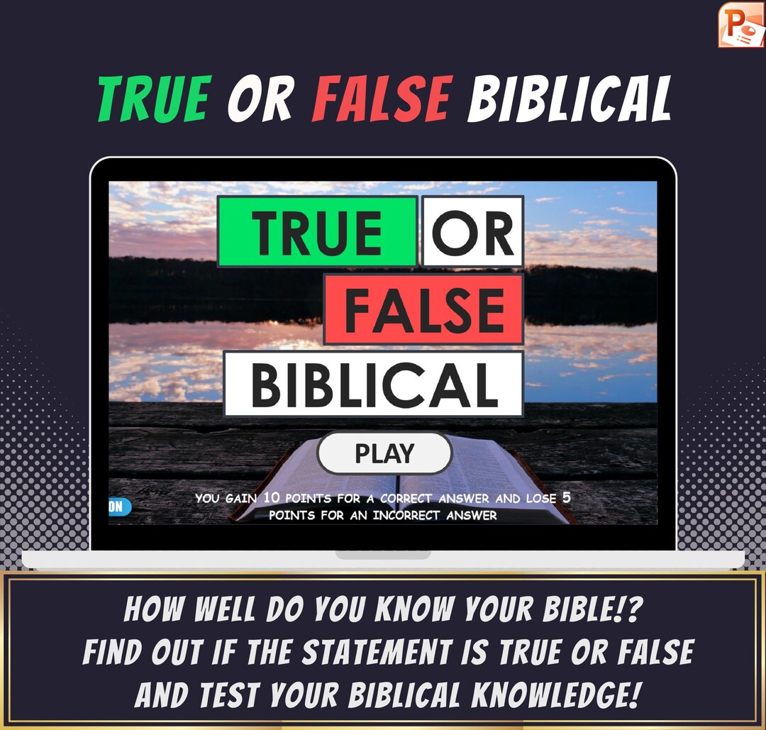 True or False Bible Quiz: Fun Family Powerpoint Game (customizable) - Etsy