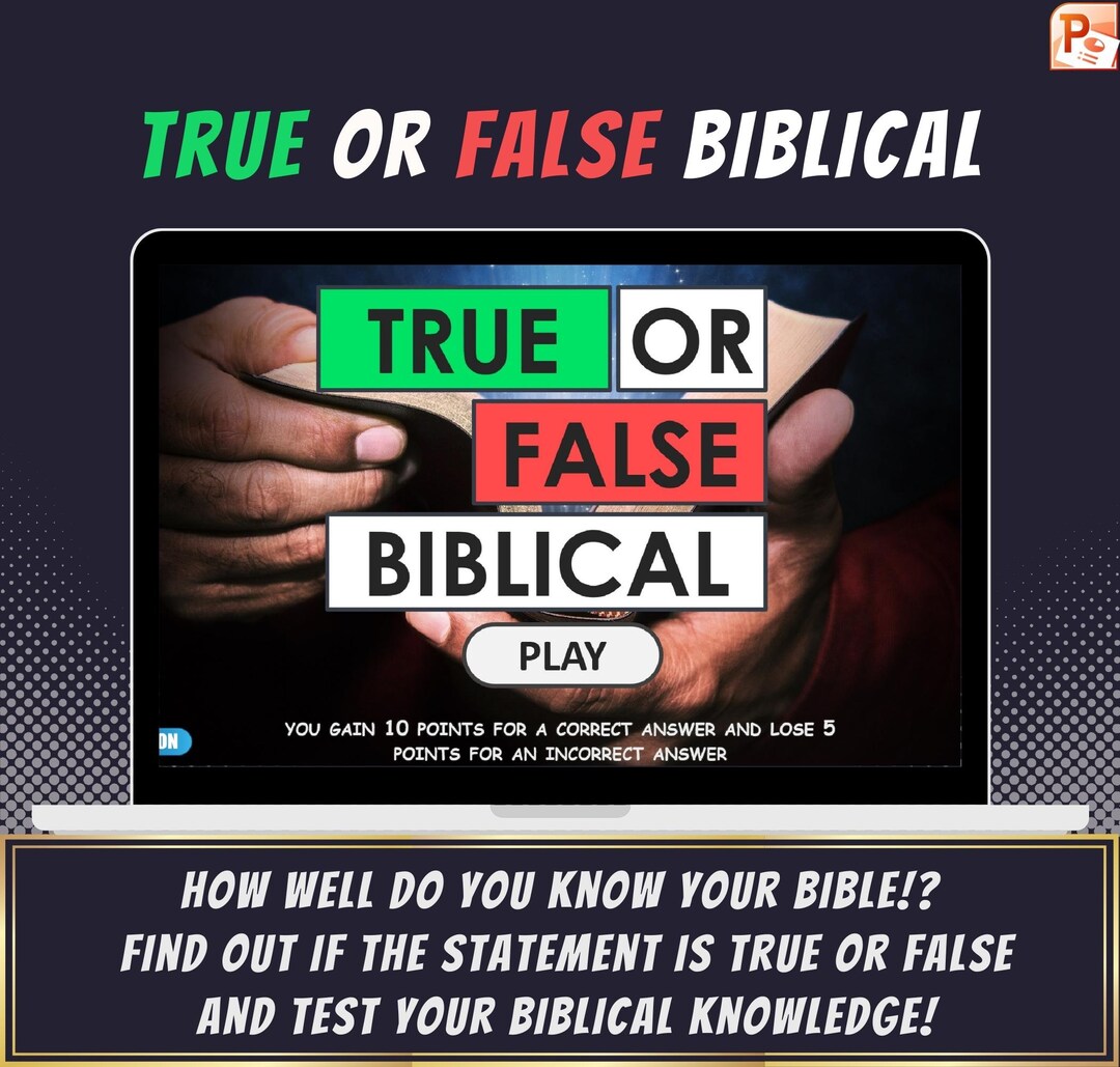 True or False Bible Quiz: Fun Family Powerpoint Game (customizable) - Etsy