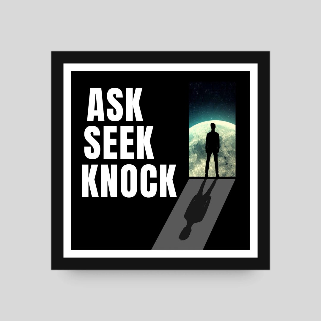 Ask Seek Knock Matthew 7:7 Bible Verse Wall Art, Christian Home Office ...