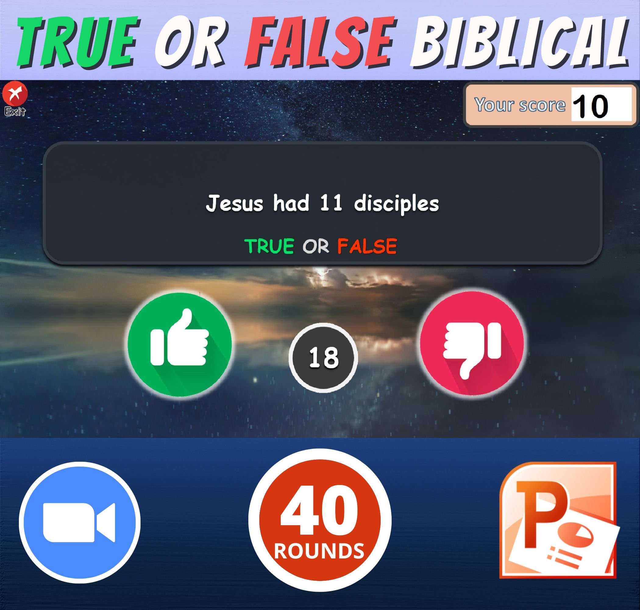True or False Biblical, Bible Quiz, Bible Trivia, Virtual Powerpoint ...