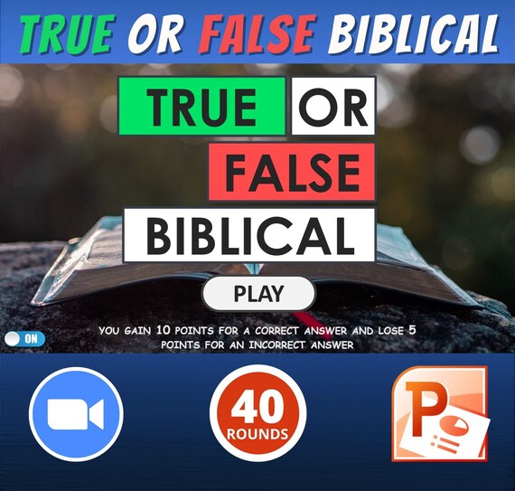True or False Biblical Bible Quiz Bible Trivia Virtual - Etsy