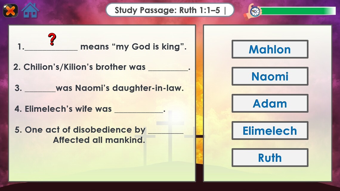 Prueba de la Biblia, Trivia de la Biblia del Libro de Rut, Juego ...