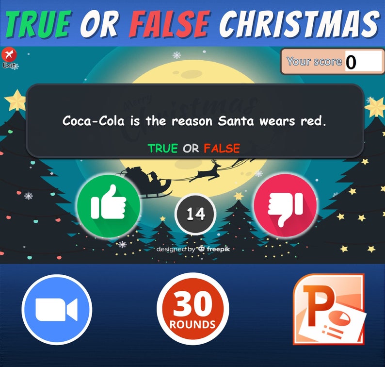 Best Christmas True or False Game With Sound Effects and - Etsy Canada