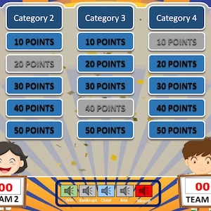 Editable Kids Classroom Jeopardy Powerpoint Game Template, Virtual Game ...