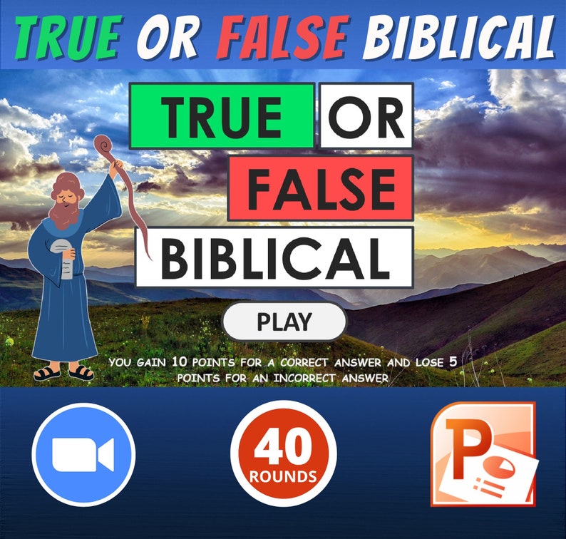 True or False Bible Quiz: Fun Family Powerpoint Game (customizable) - Etsy