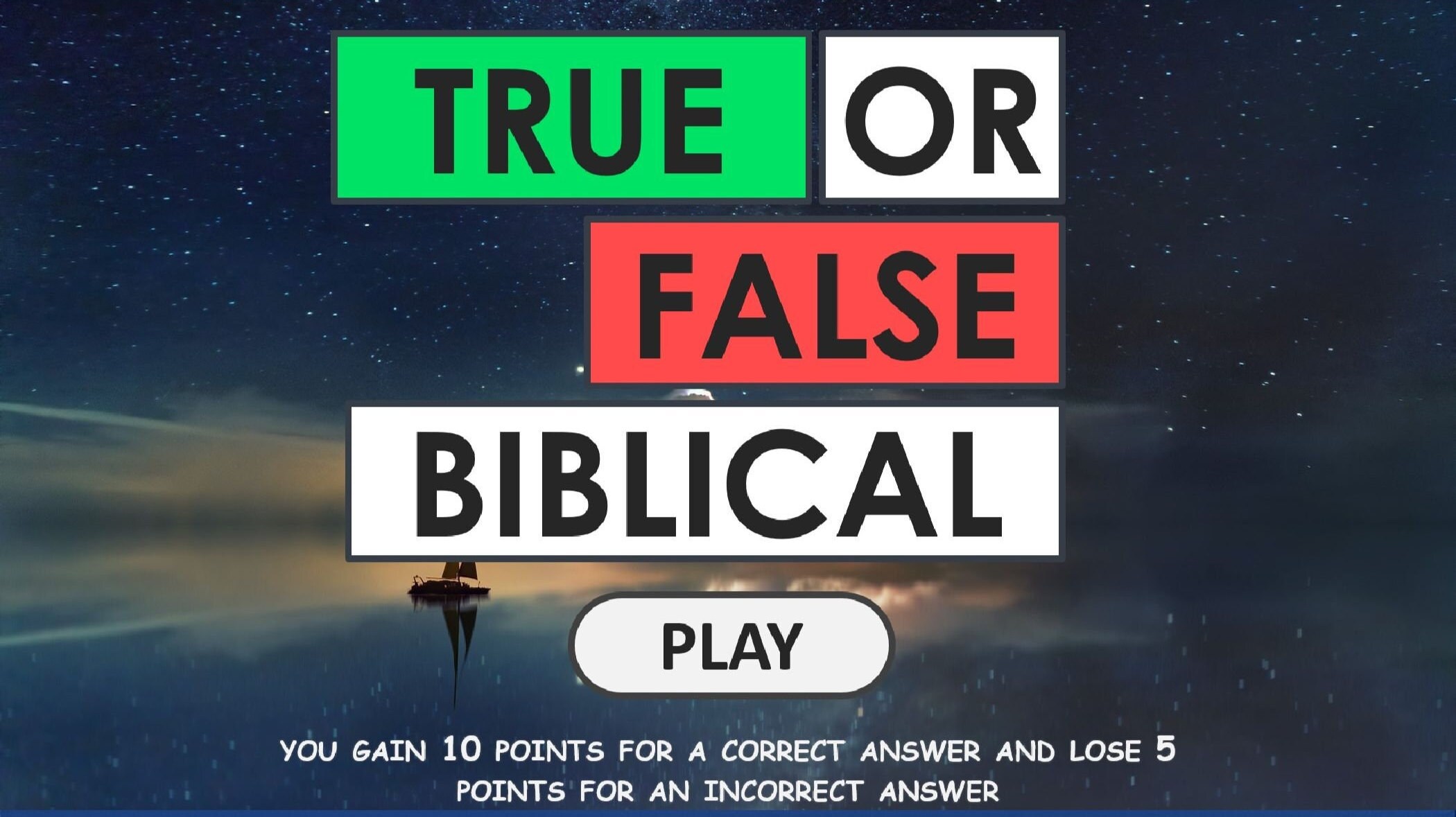 True or False Biblical, Bible Quiz, Bible Trivia, Virtual Powerpoint ...
