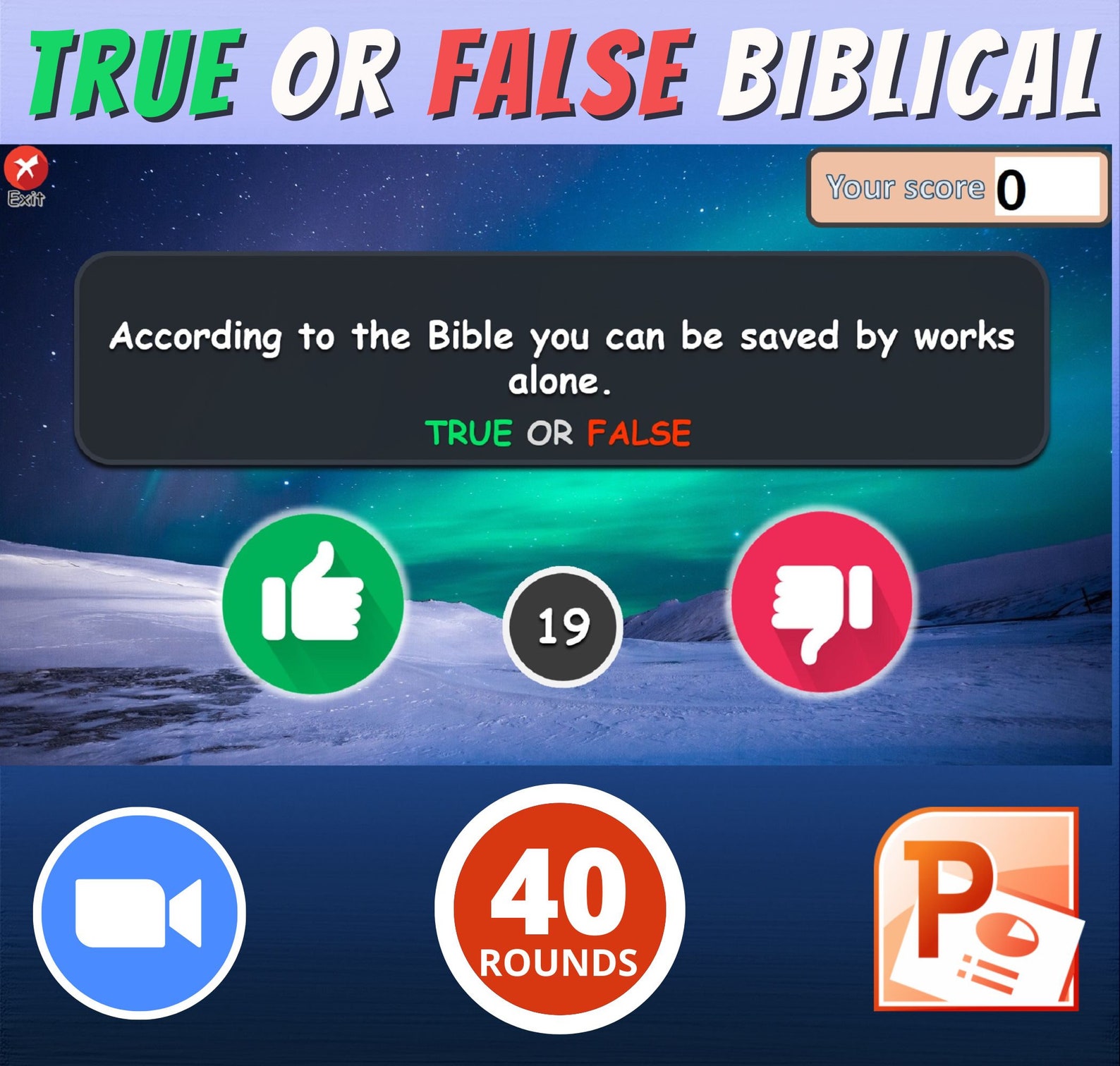 True or False Biblical, Bible Quiz, Bible Trivia, Virtual Powerpoint ...