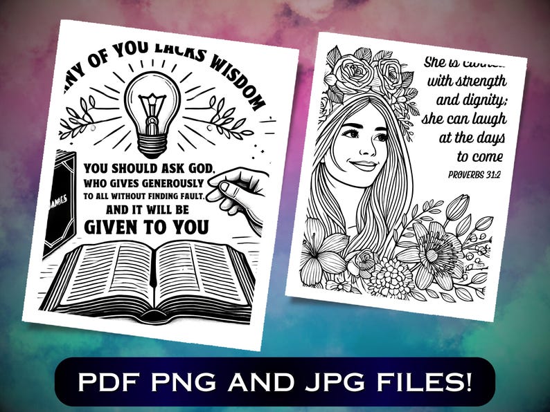 50 Bible Coloring Pages | Printable Coloring Book | Christian Coloring ...