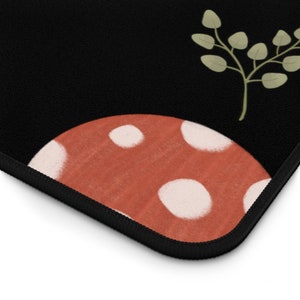 Cottagecore Frog Desk Mat, Cute Frog Playing Guitar Desk Mat, Mushroom ...